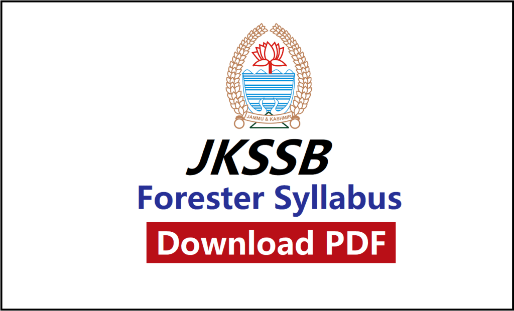 JKSSB Syllabus of Forester and Social Forestry Worker 2023 PDF - JK ...